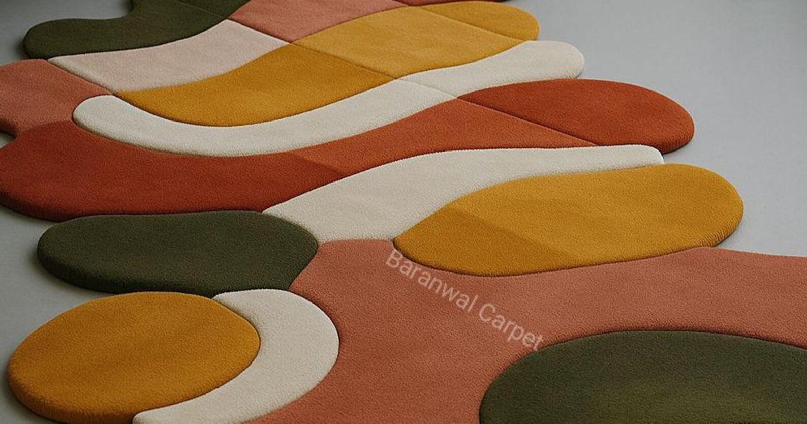 Abstract Wool Rug: Amoeba Shape, Modern Boho Decor - Etsy