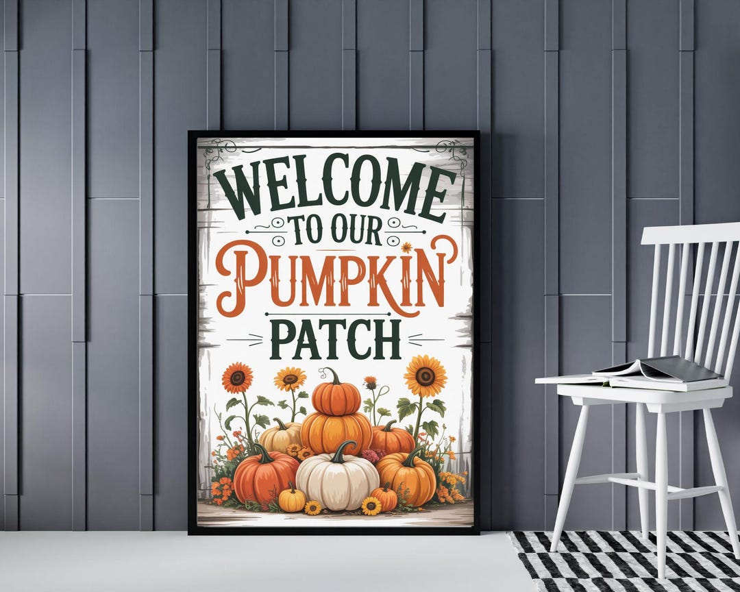 Pumpkin Patch Print, Fall Printable Wall Art, Farmhouse Fall Decor ...