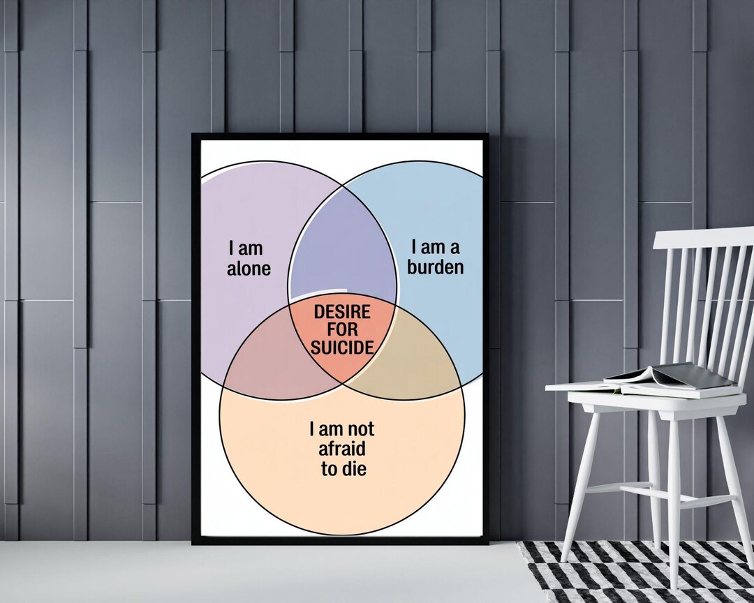 Venn Diagram Mental Health Poster, Loneliness Burden Fear of Dying ...