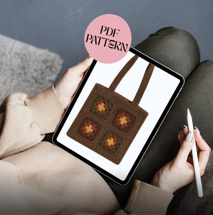 Fall Granny Square Tote Crochet Pattern PDF • Step-by-step Instructions ...