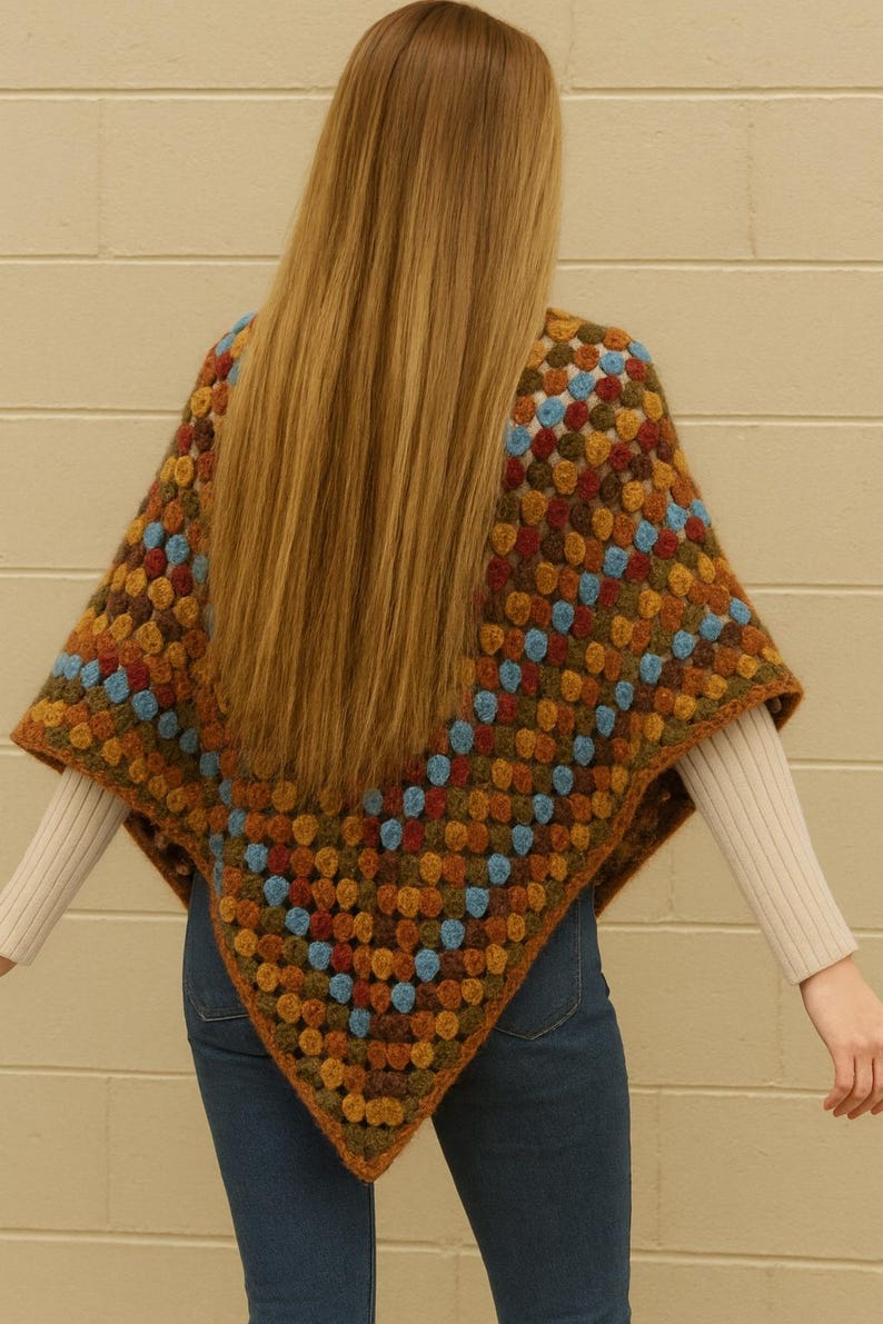Crochet Granny Stripe Poncho Pattern: Easy PDF Download (XS-2XL) - Etsy