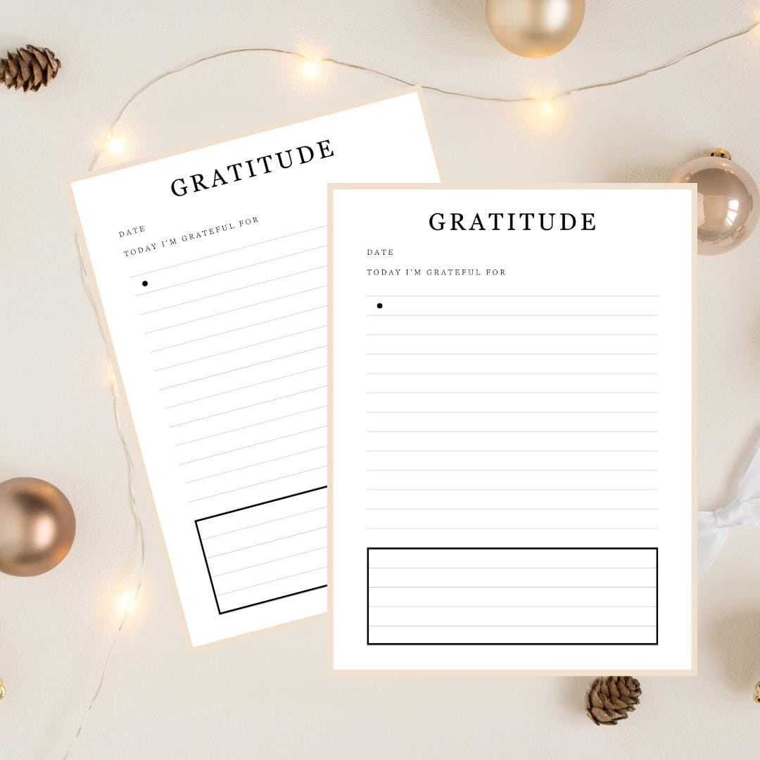 2 Day (weekend) Daily Gratitude Journal Page - Printable - Etsy