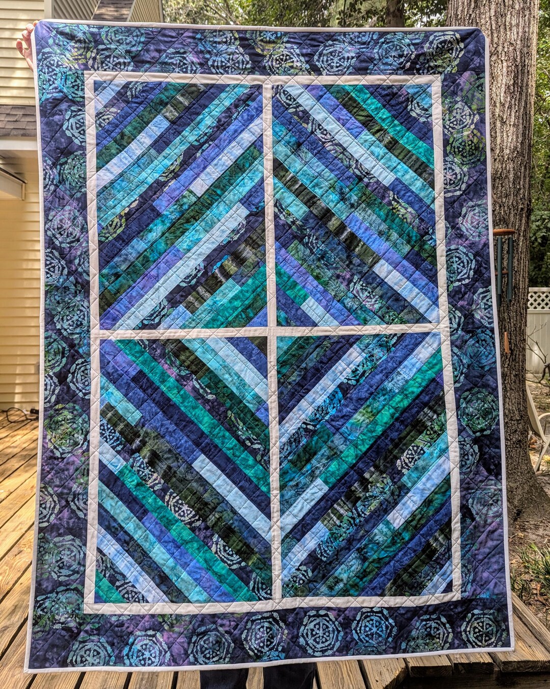 Batik Sea Quilt 45"x60" - Etsy