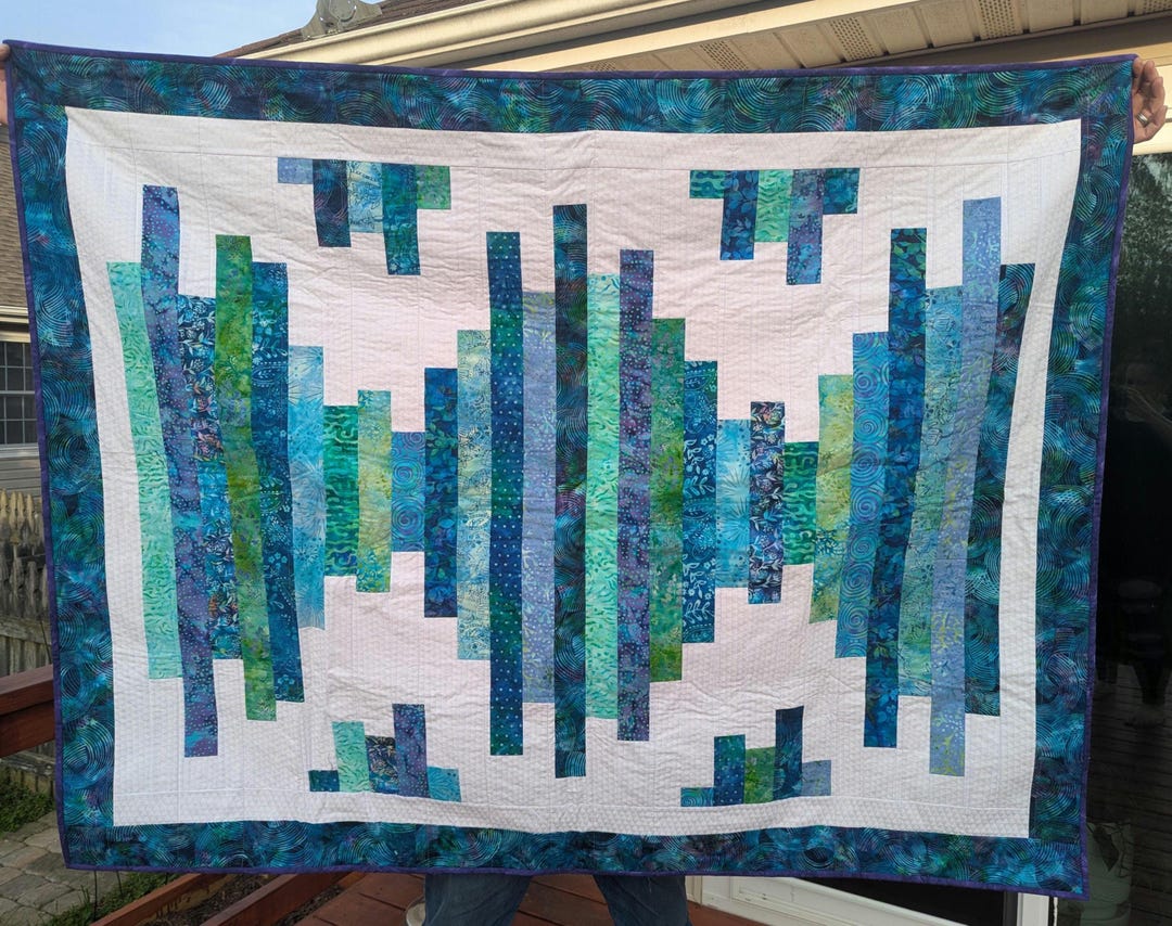 Batik Sound Wave Quilt 54"x60" - Etsy