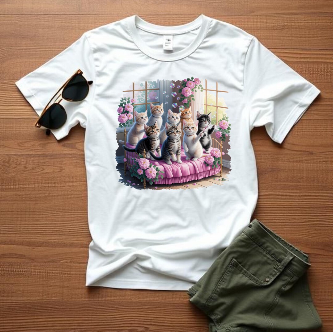 Adorable Kittens Watching Bubbles – Bubble Art, Cute T-shirt Design ...