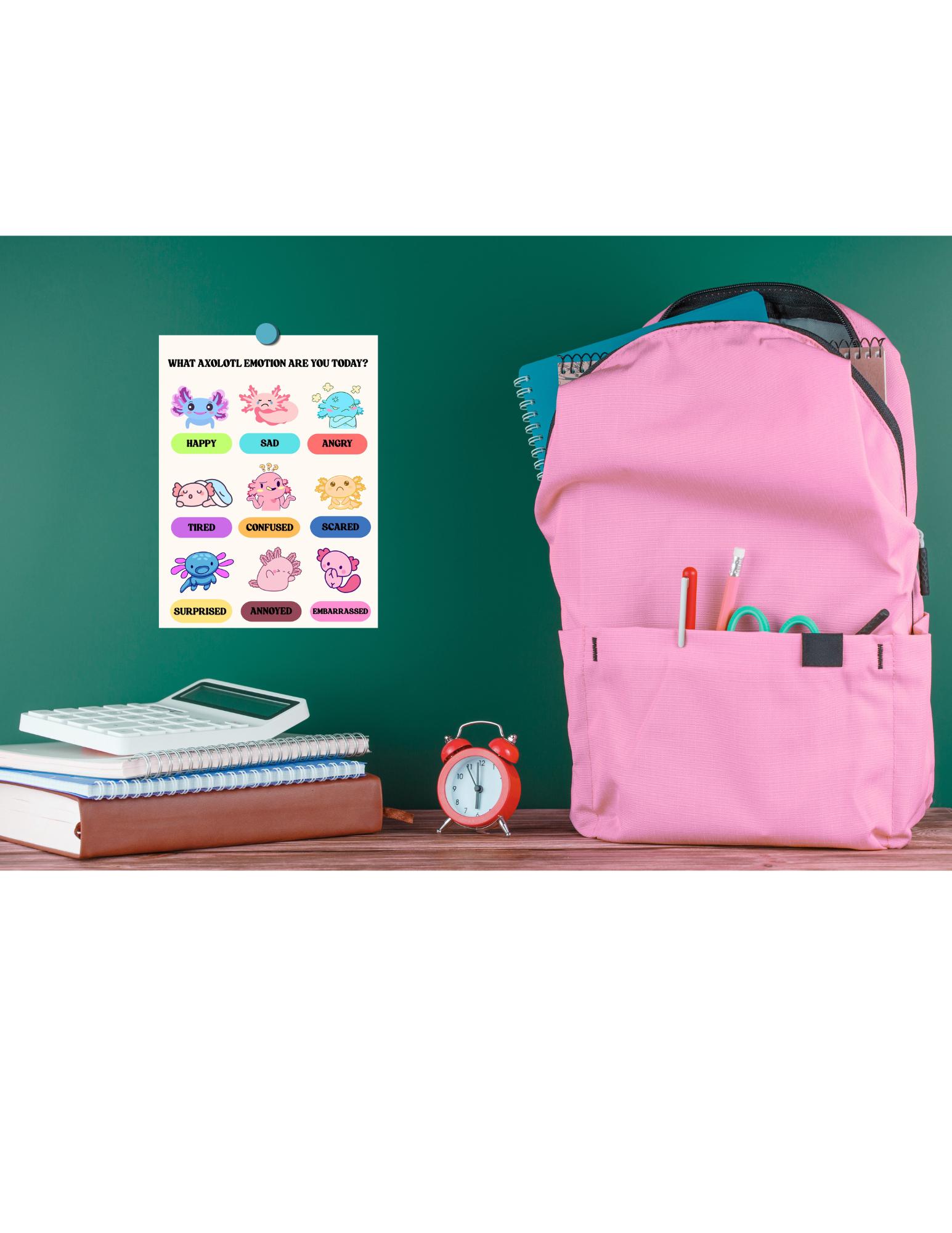 Axolotl Feelings Chart for Kids | Printable SEL Emotion Poster for ...