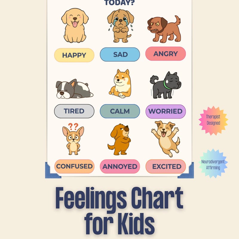 Feelings Chart Animals - Etsy