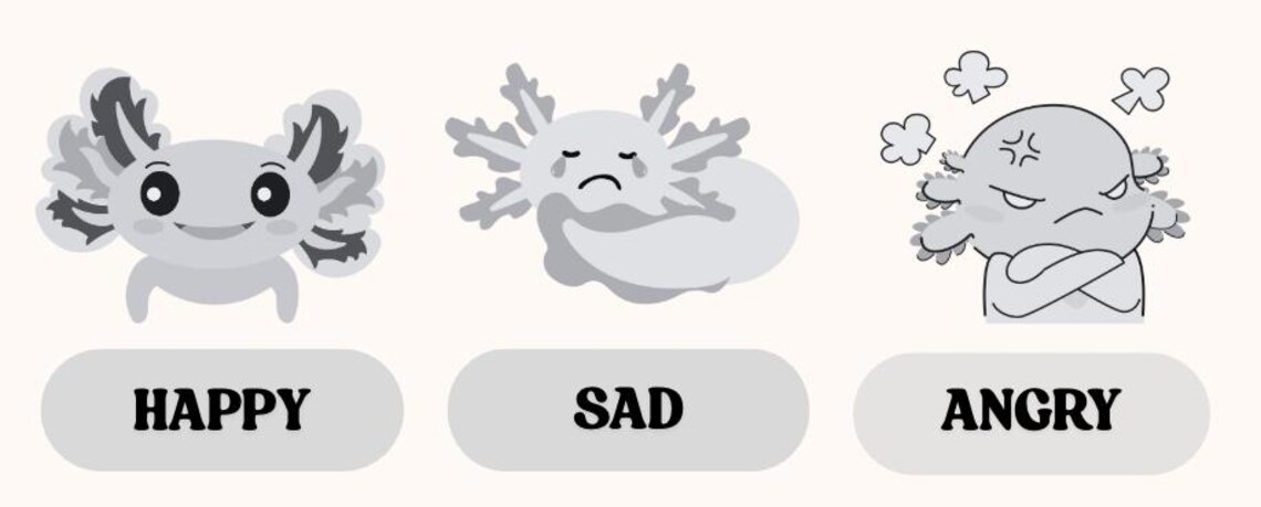 Axolotl Feelings Chart for Kids | Printable SEL Emotion Poster for ...