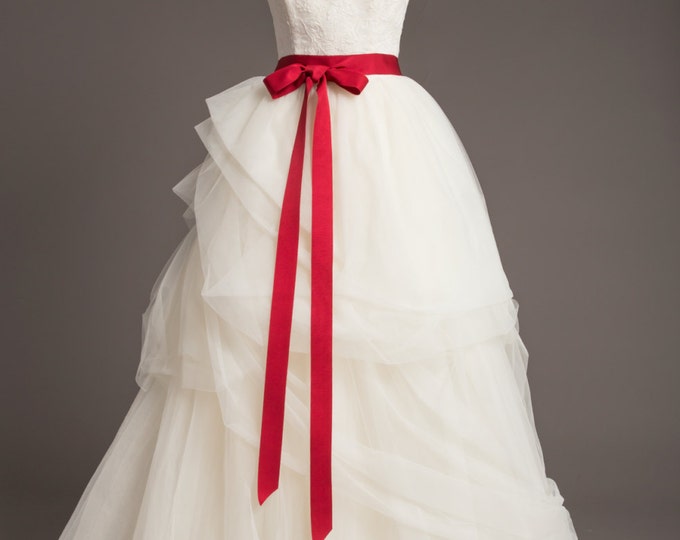 True Red Wedding Sash 1.5 Romantic Luxe Grosgrain Ribbon Sash Wedding ...