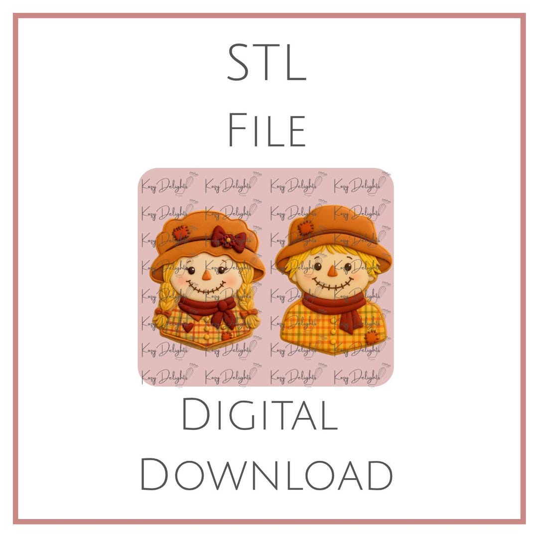 Scarecrow Boy & Girl Cookie Cutter Set (digital Download) - Etsy
