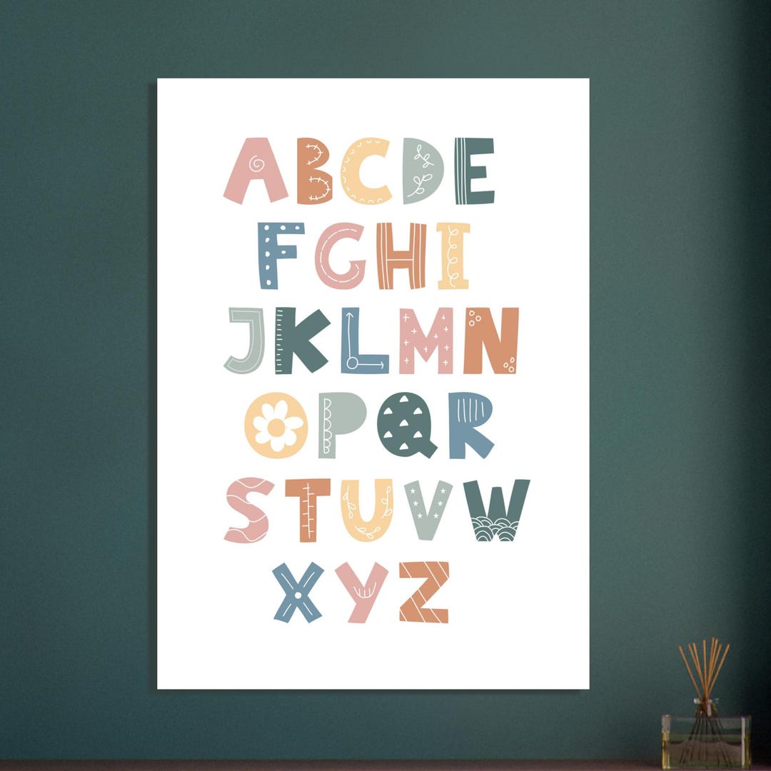 Boho Alphabet Matte Poster | Eco-friendly Home Decor | Custom Sizes ...