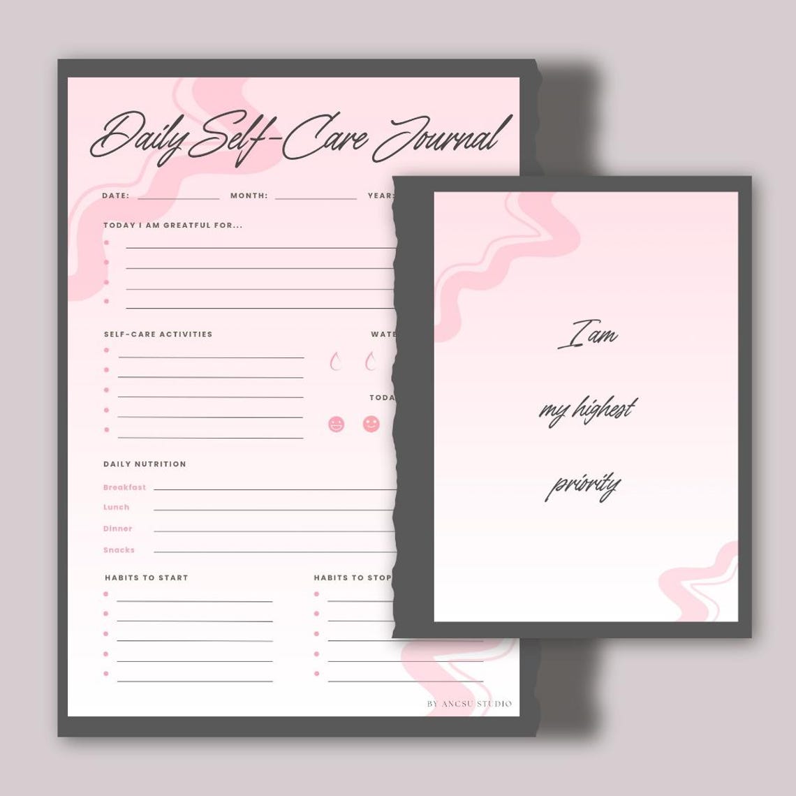 Self-care Printable | Daily Planner PDF | Gratitude, Mood, Meals ...