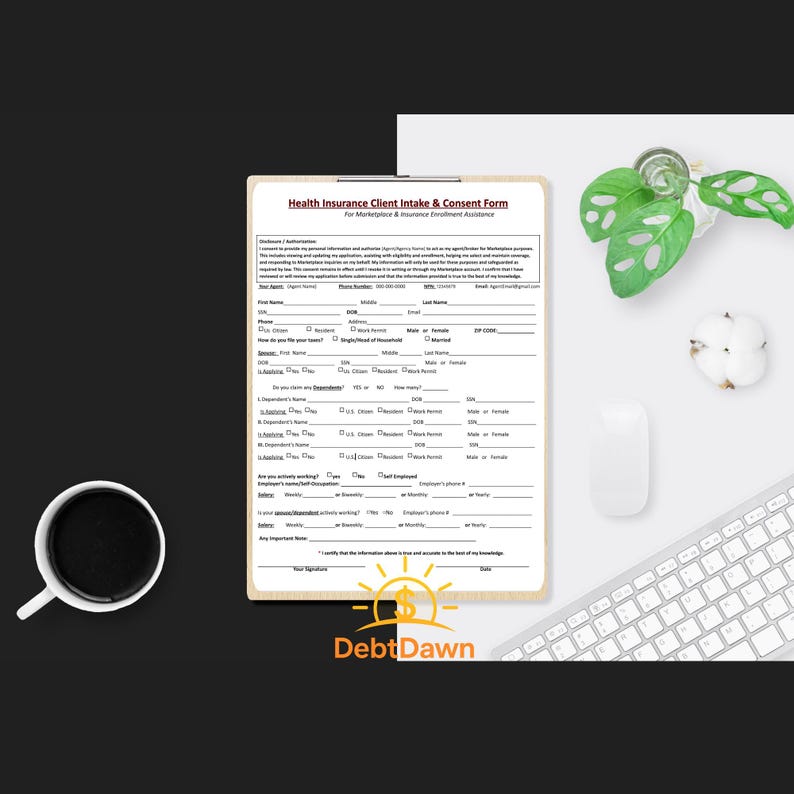 Health Insurance Client Intake Form: Editable Google Sheets Template - Etsy