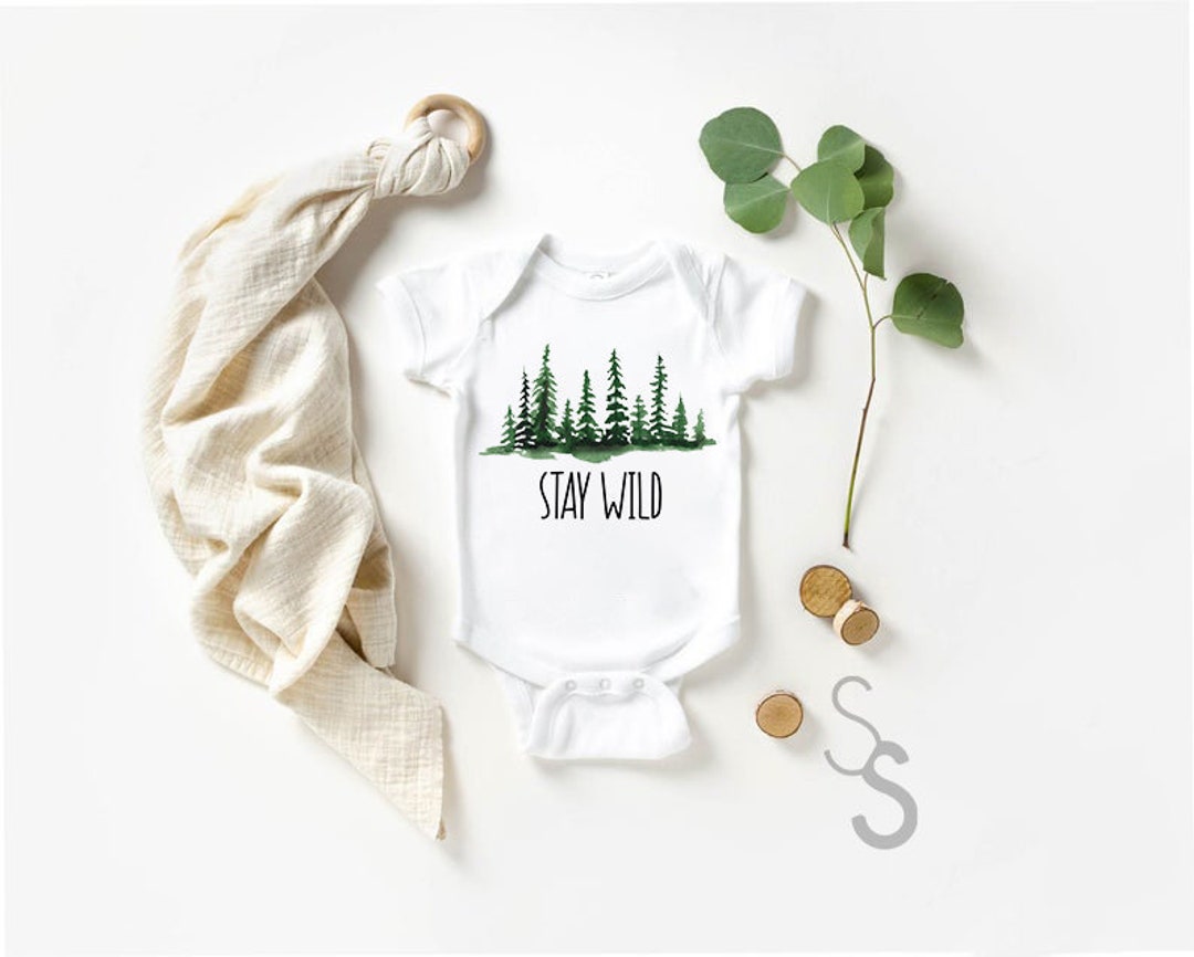 Stay Wild - Hand-painted Watercolor Forest State Park Onesie - Tree ...