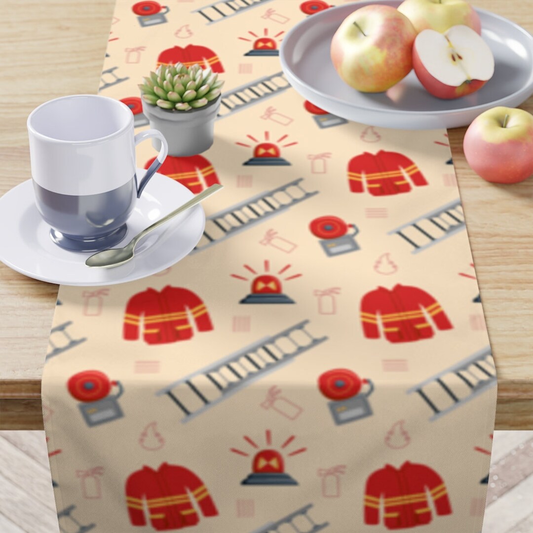 Firefighter Birthday Party Table Runner - Fire Party - First Responder ...