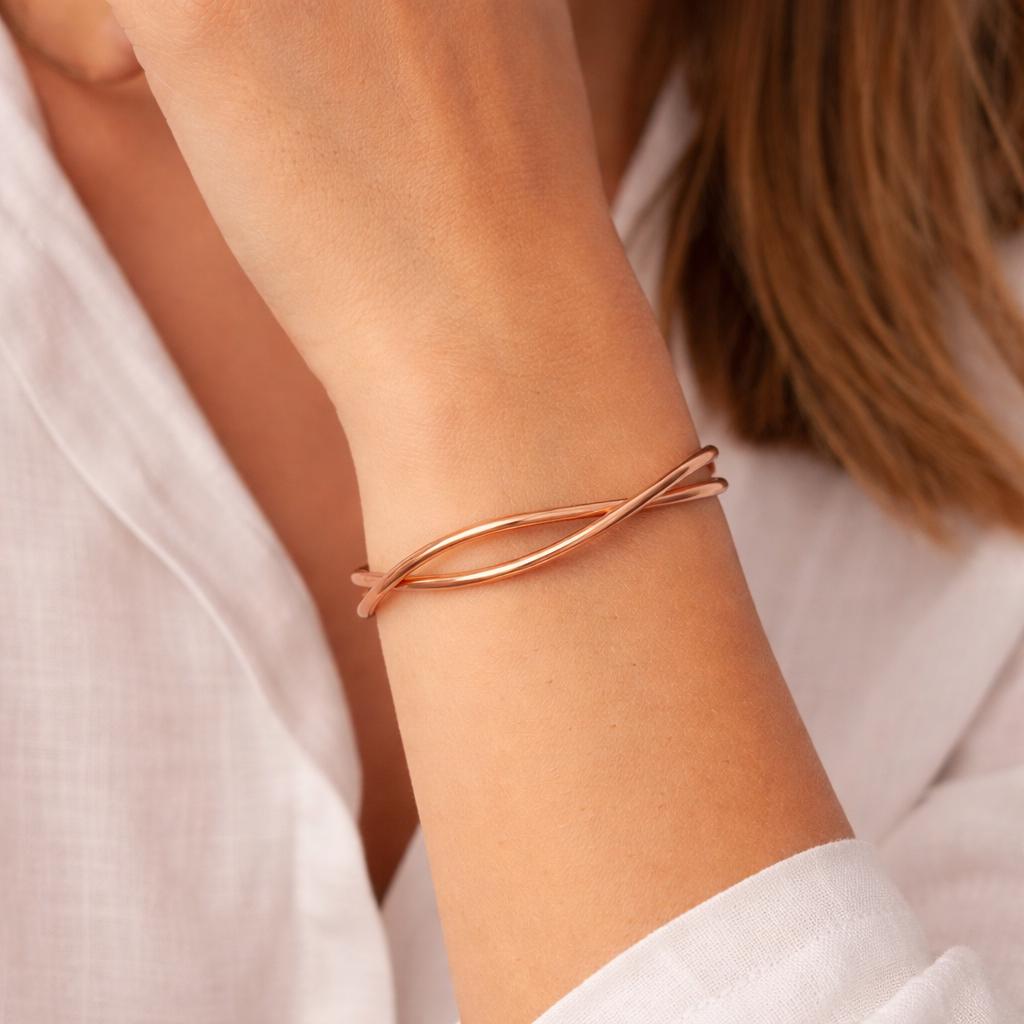 Handmade Copper Cuff Bracelet, Twisted Wire Bangle, Minimalist ...