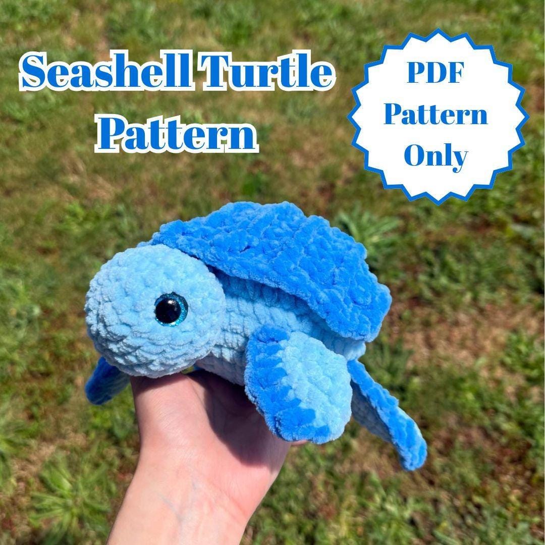 Crochet Seashell Turtle Pattern Plush Turtle Download Amigurumi PDF ...