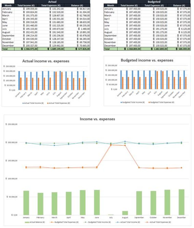 Family & Household Budget Planner (excel) - Etsy