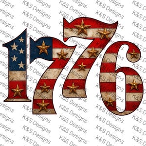 1776 American Flag Art: Patriotic Independence Day Printable (digital ...
