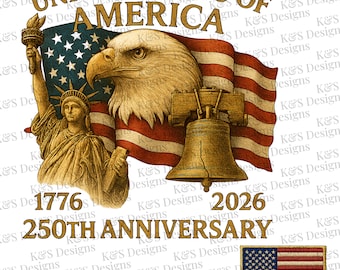 America 250th Anniversary Art: Patriot Eagle, Statue of Liberty ...