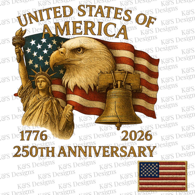 America 250th Anniversary Art: Patriot Eagle, Statue of Liberty ...