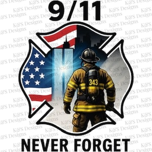 9/11 Never Forget Firefighter Tribute | Digital Download | Twin Towers ...