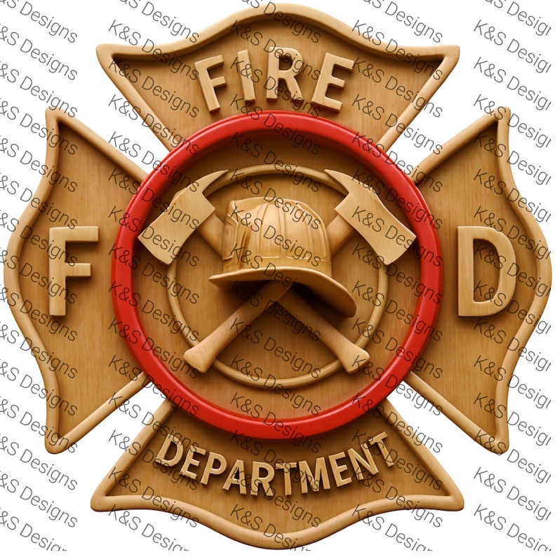 3 Firefighter Emblem PNG Bundle | Maltese Cross Fire Dept Badges | Fire ...