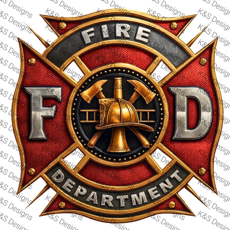 Fire Department Badge PNG | Maltese Cross Emblem | Firefighter Helmet ...