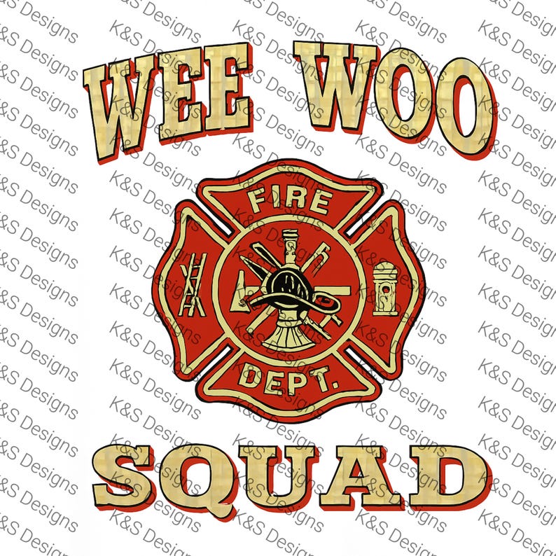 Wee Woo Squad Firefighter Emblem PNG | Funny First Responder Digital ...