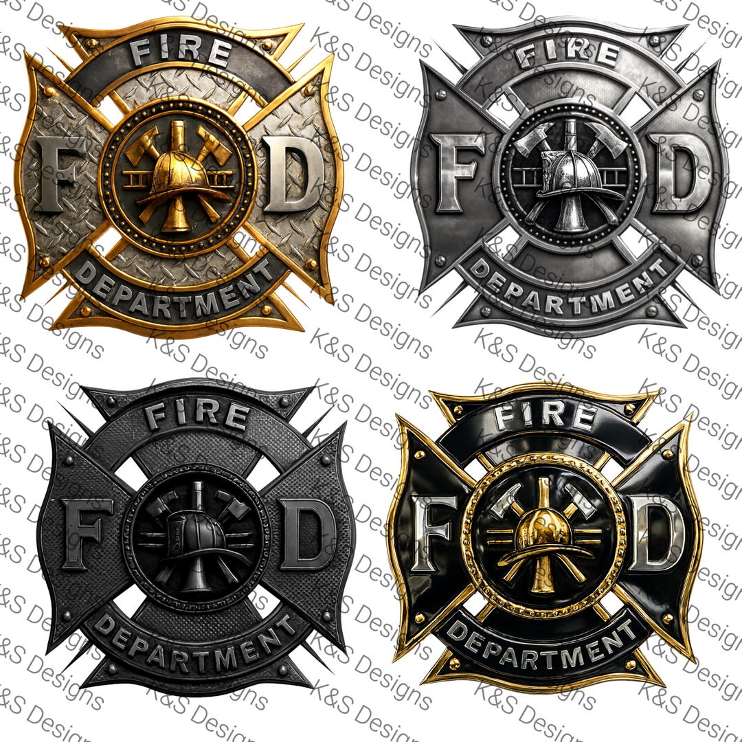 Fire Department Badge PNG | Maltese Cross Emblem | Firefighter Helmet ...