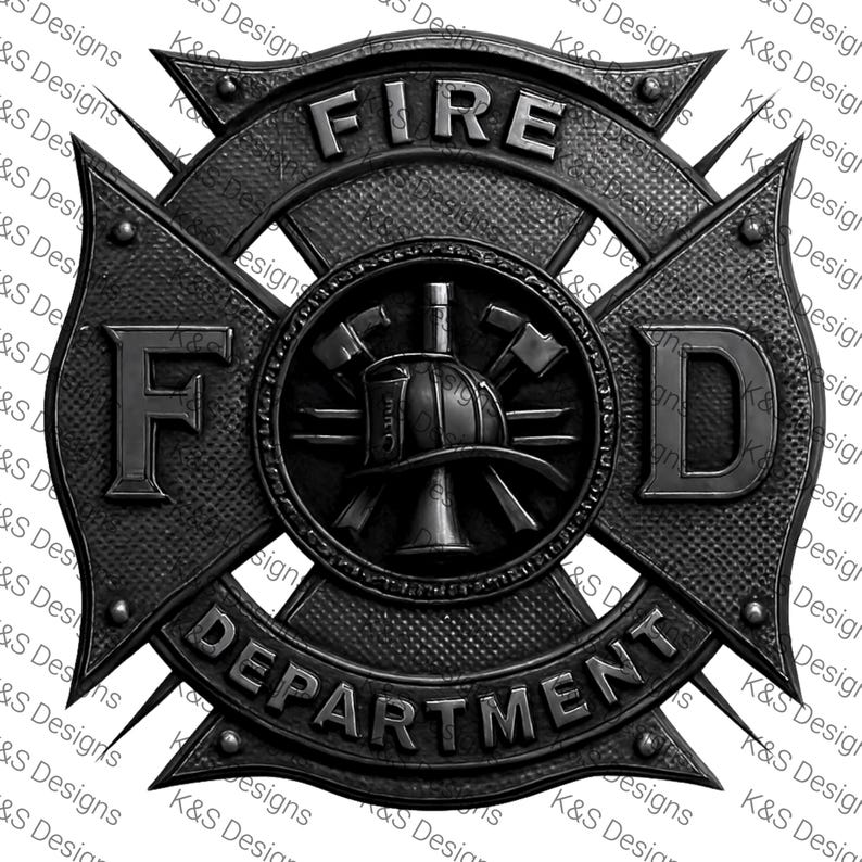 Fire Department Badge PNG | Maltese Cross Emblem | Firefighter Helmet ...