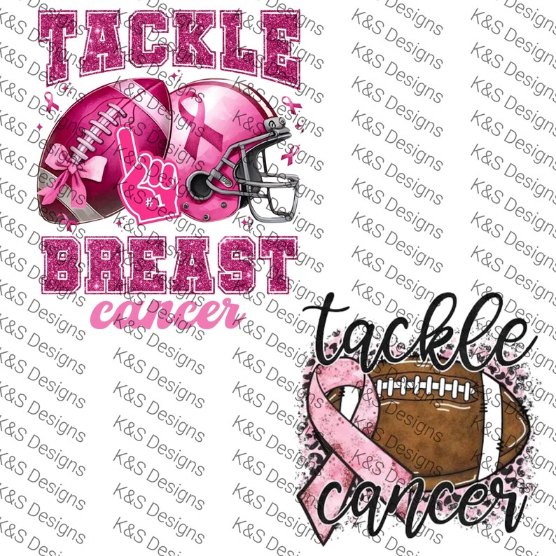 Tackle Cancer PNG Bundle – Breast Cancer Awareness Football Graphics ...