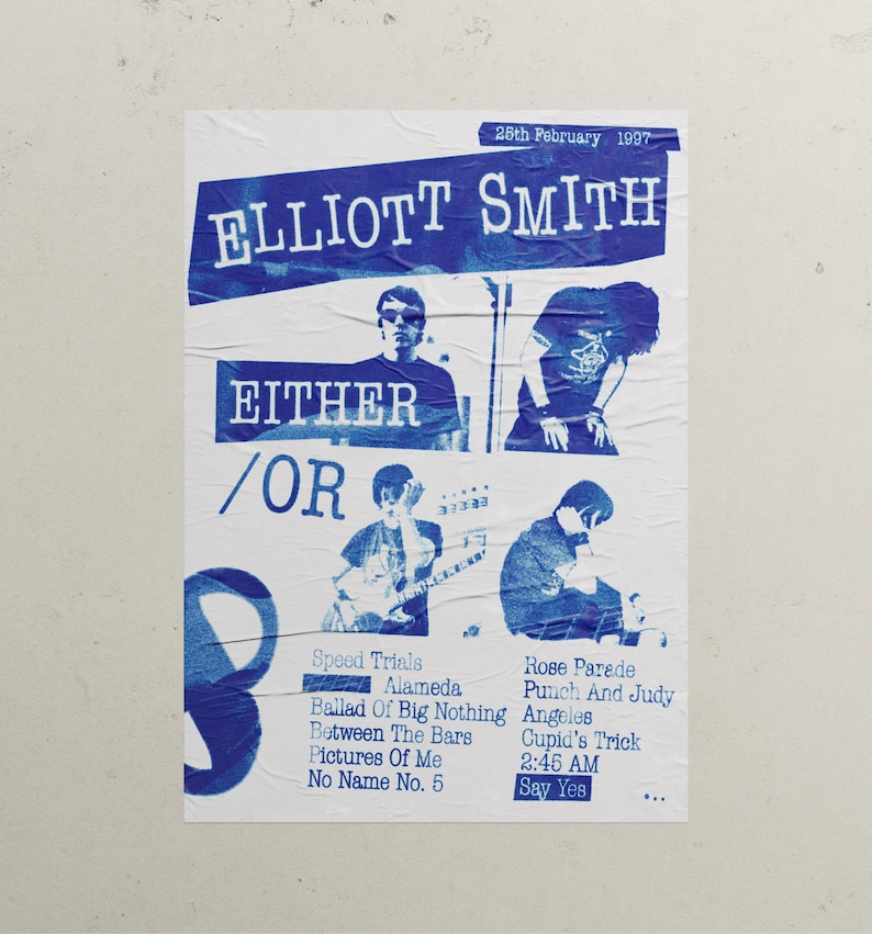 Elliott Smith Either/or Poster: Indie Folk Music Fan Art (digital ...