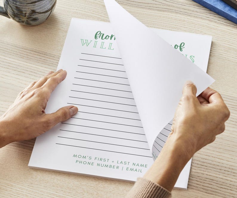 A Note From Mom Ruled Large - Etsy