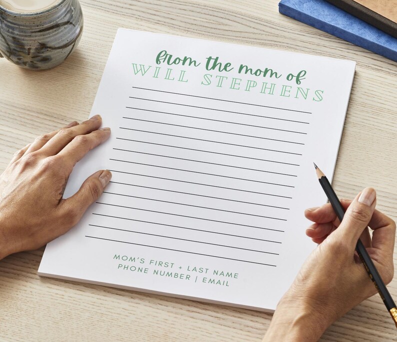 A Note From Mom Ruled Large - Etsy