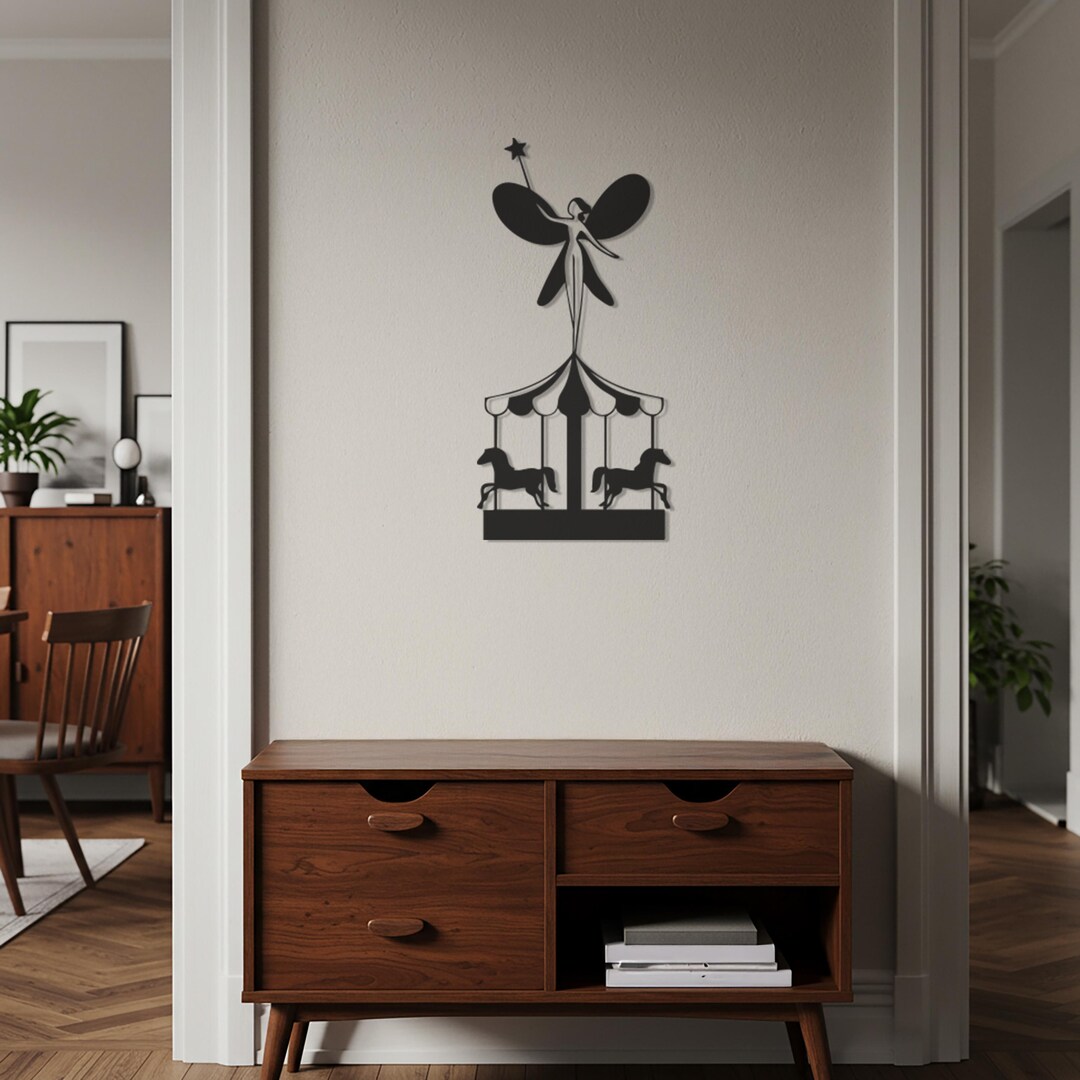 Personalized Carousel Fairy Wall Art Custom Name Metal Art, Magical ...