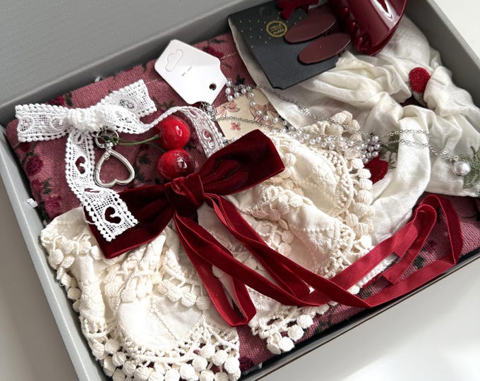Cherry Aesthetic Gift Box – Vintage Cottagecore Set for Women & Teen ...