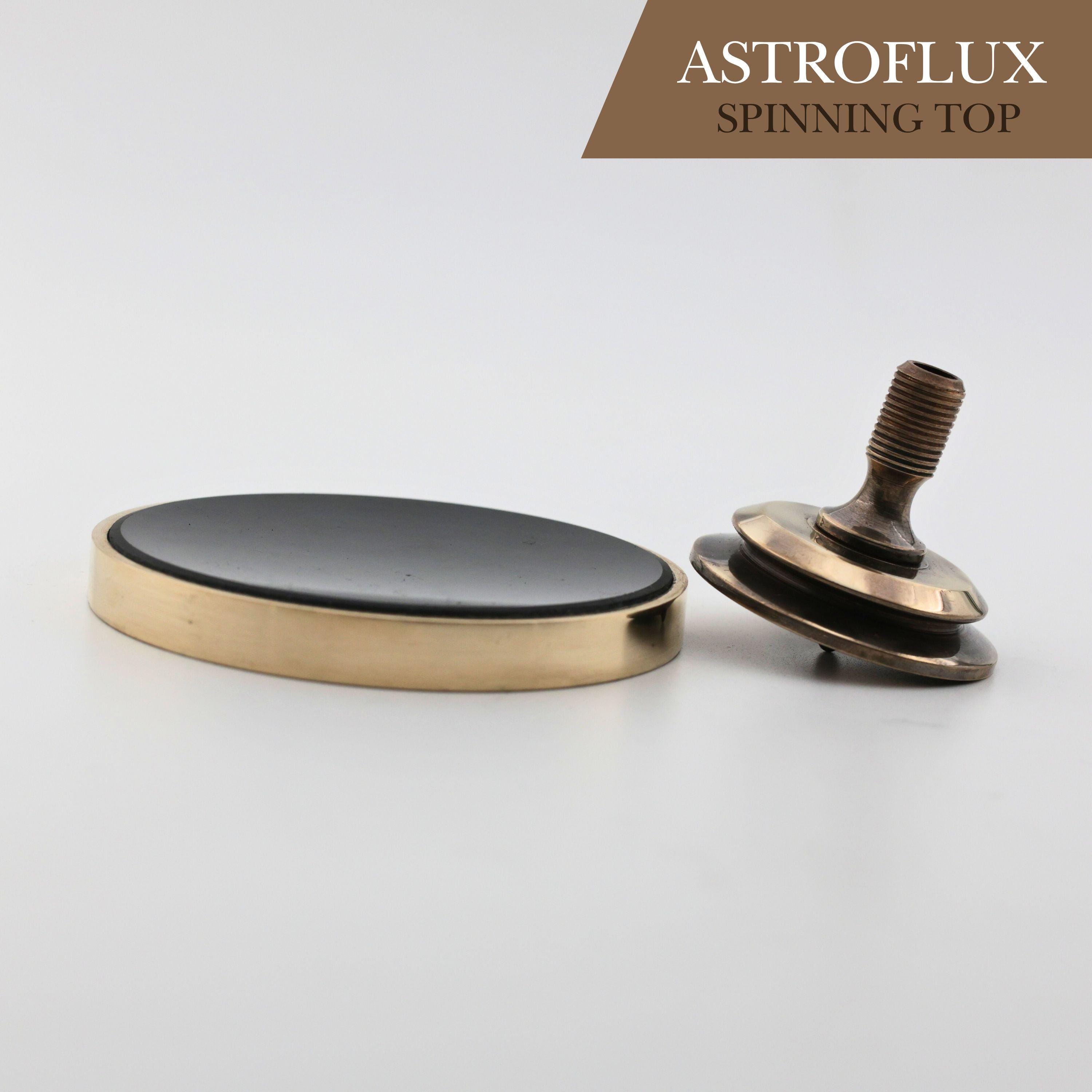 Astroflux Brass Spinning Top – Fidget Desk Toy, Handmade Gift for Him ...