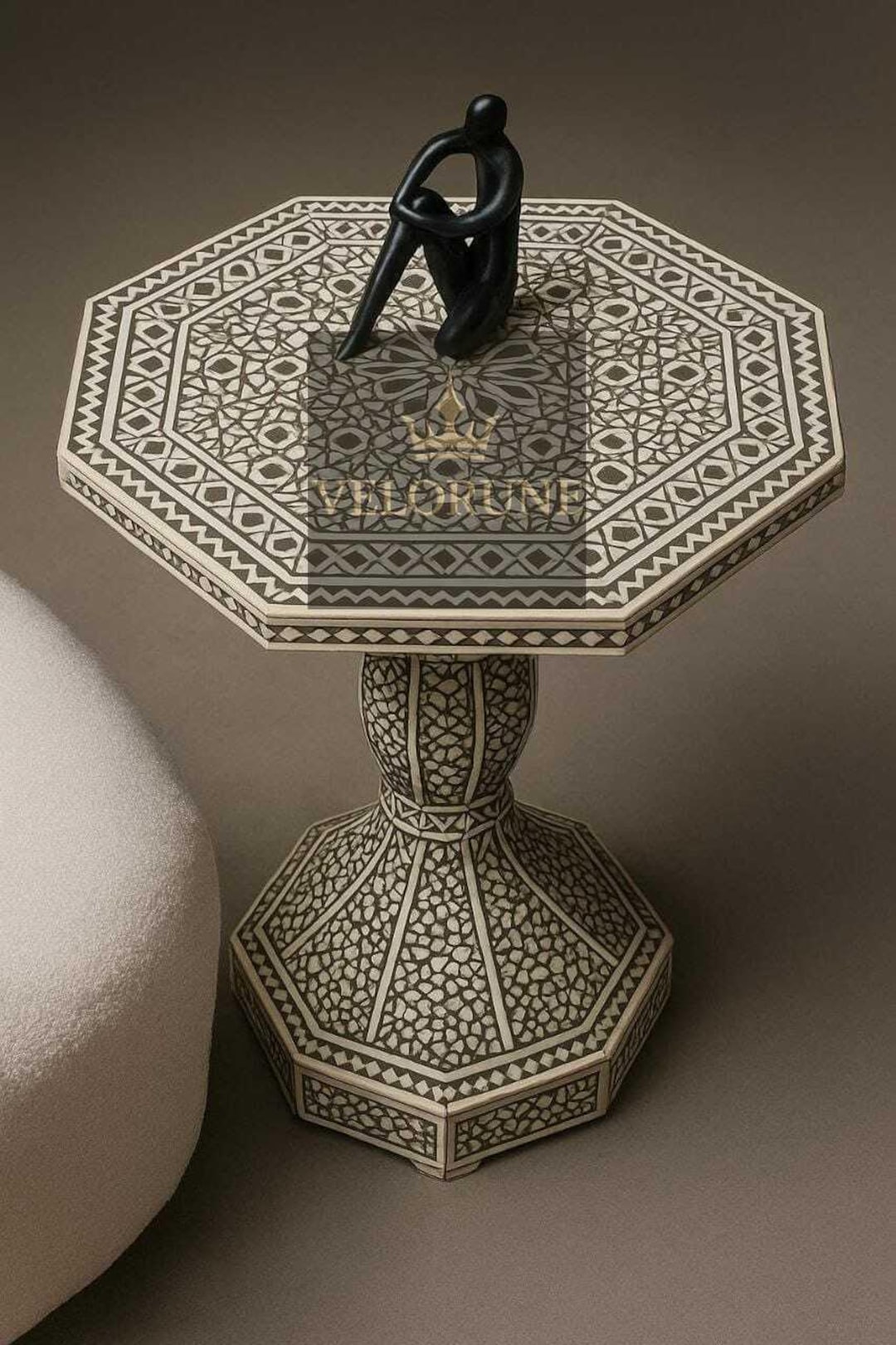 Royal Octagon Bone Inlay Accent Table - Etsy