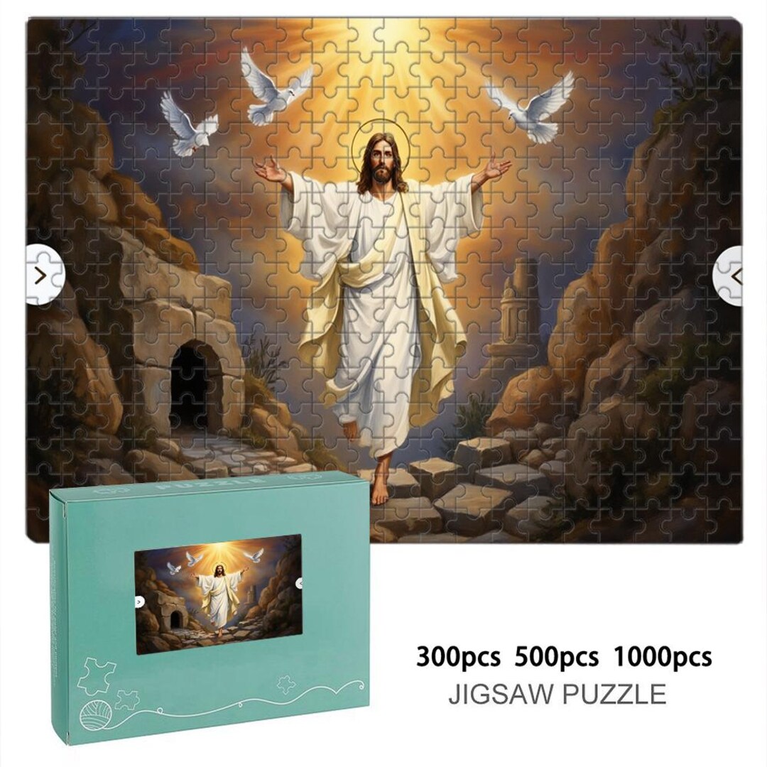 Jesus Resurrection With Doves Wooden Jigsaw Puzzle (300/500/1000pcs ...