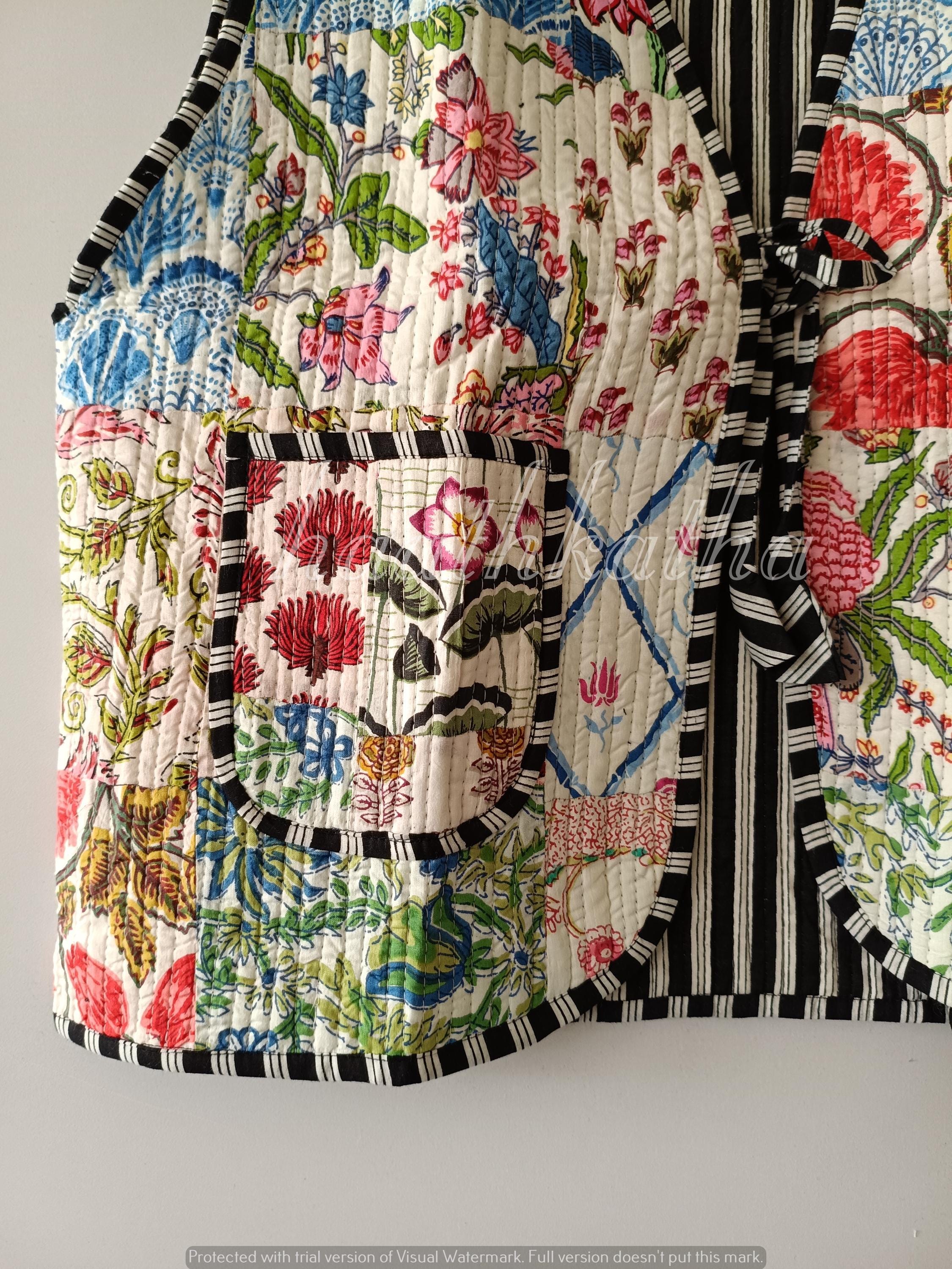 Handmade Patchwork Quilted Vest, Boho Cotton Waistcoat - Etsy