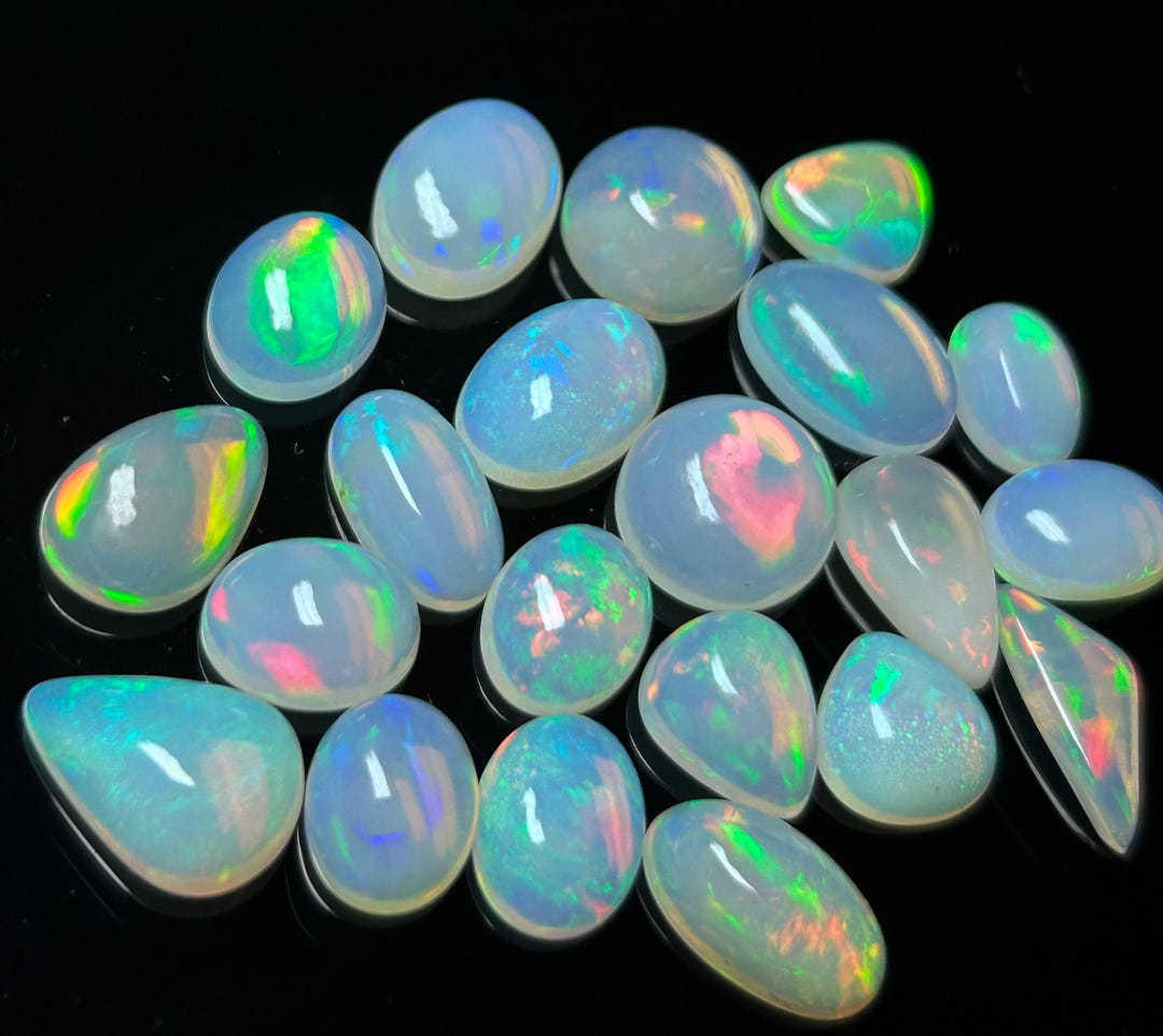 Stunning Natural Ethiopian Fire Welo Honeycomb Opal Cabochon Loose Mix ...