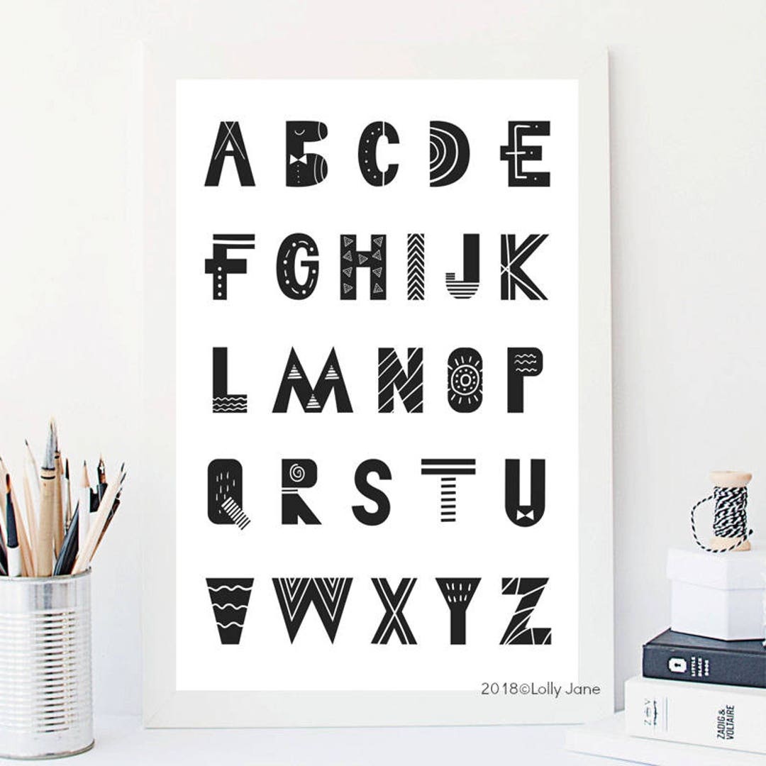 Modern ABC Nursery Decor Printable Art - INSTANT DOWNLOAD Digital ...