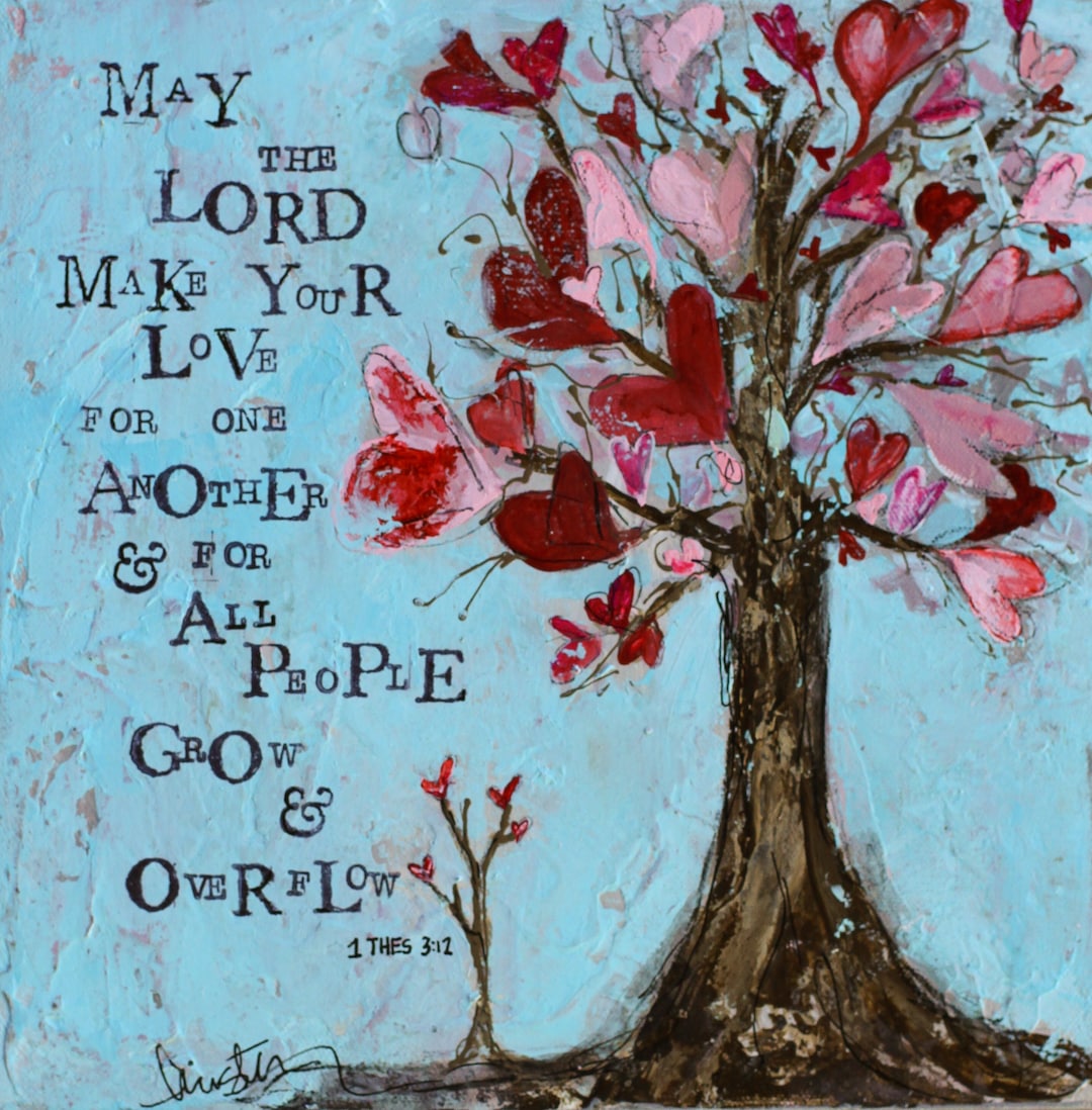 Grow Love Heart Painting, Abstract Art, Canvas Print, Orphan Sunday ...