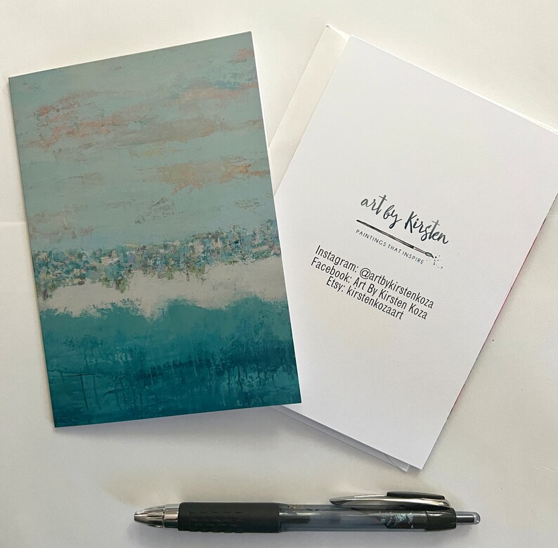 Abstract Coastal Seaside Note Cards Art Print Card - Etsy