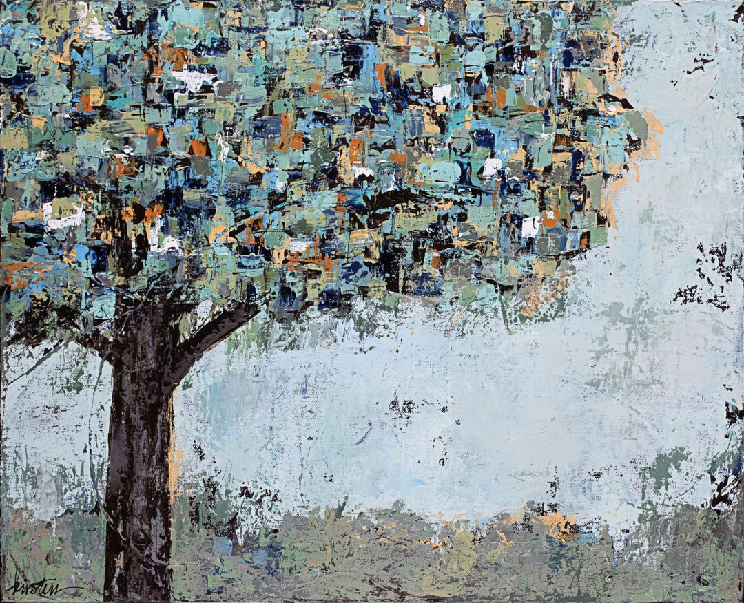 Tree, Canvas, Painting, Abstract Art, Canvas Print, on My Own - Etsy