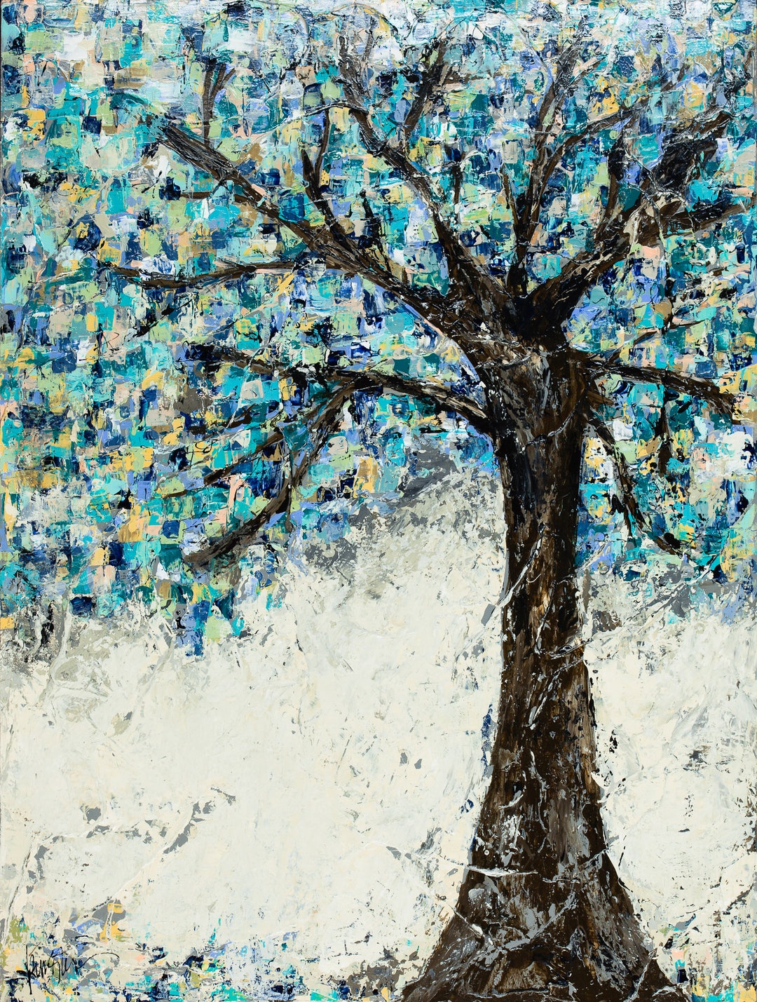 Tree, Blue, Painting, Landscape, Scenery, Abstract Art, True Colors ...