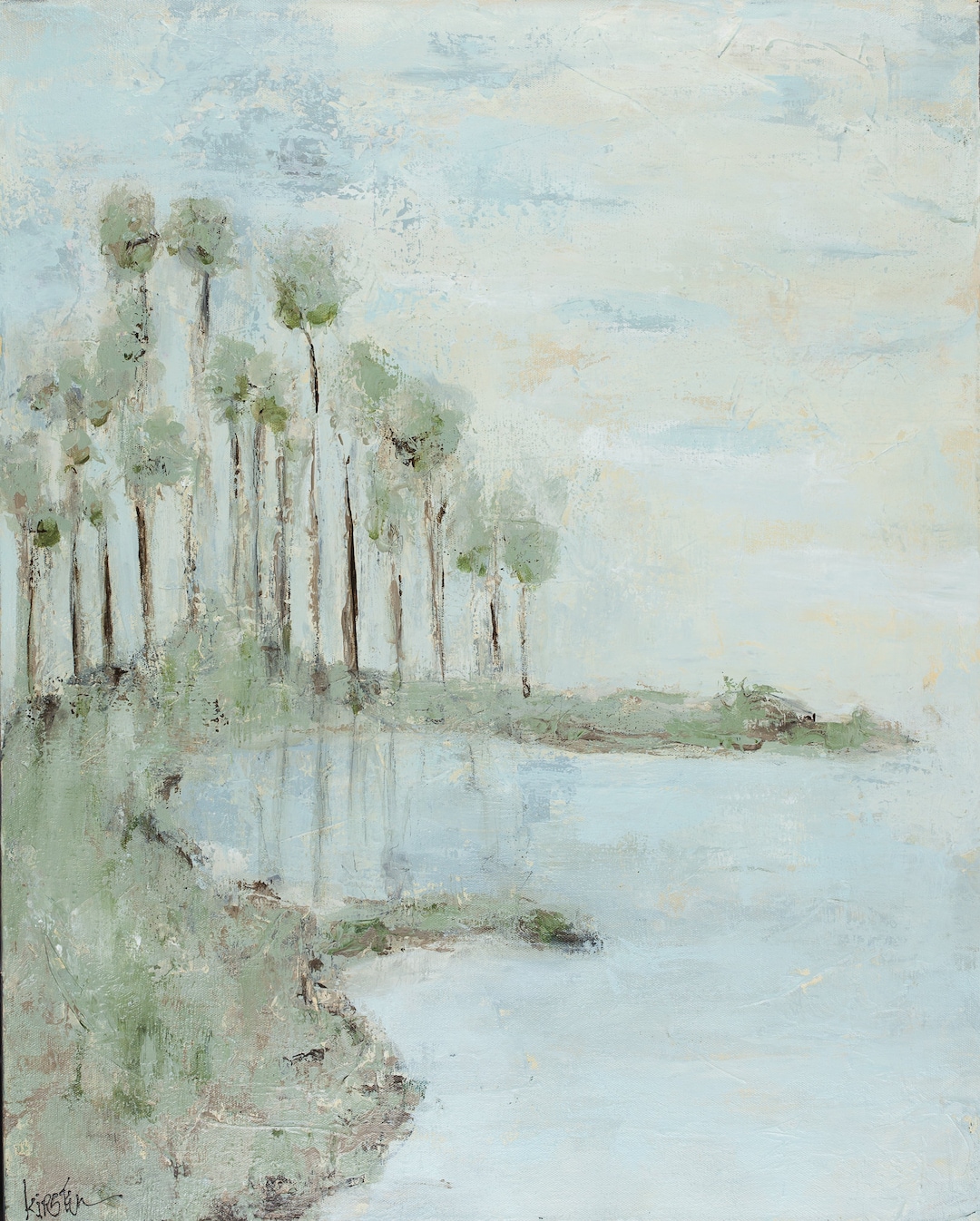 Coastal, Lake, Low Country, Painting, Abstract Art, Coastal Green ...