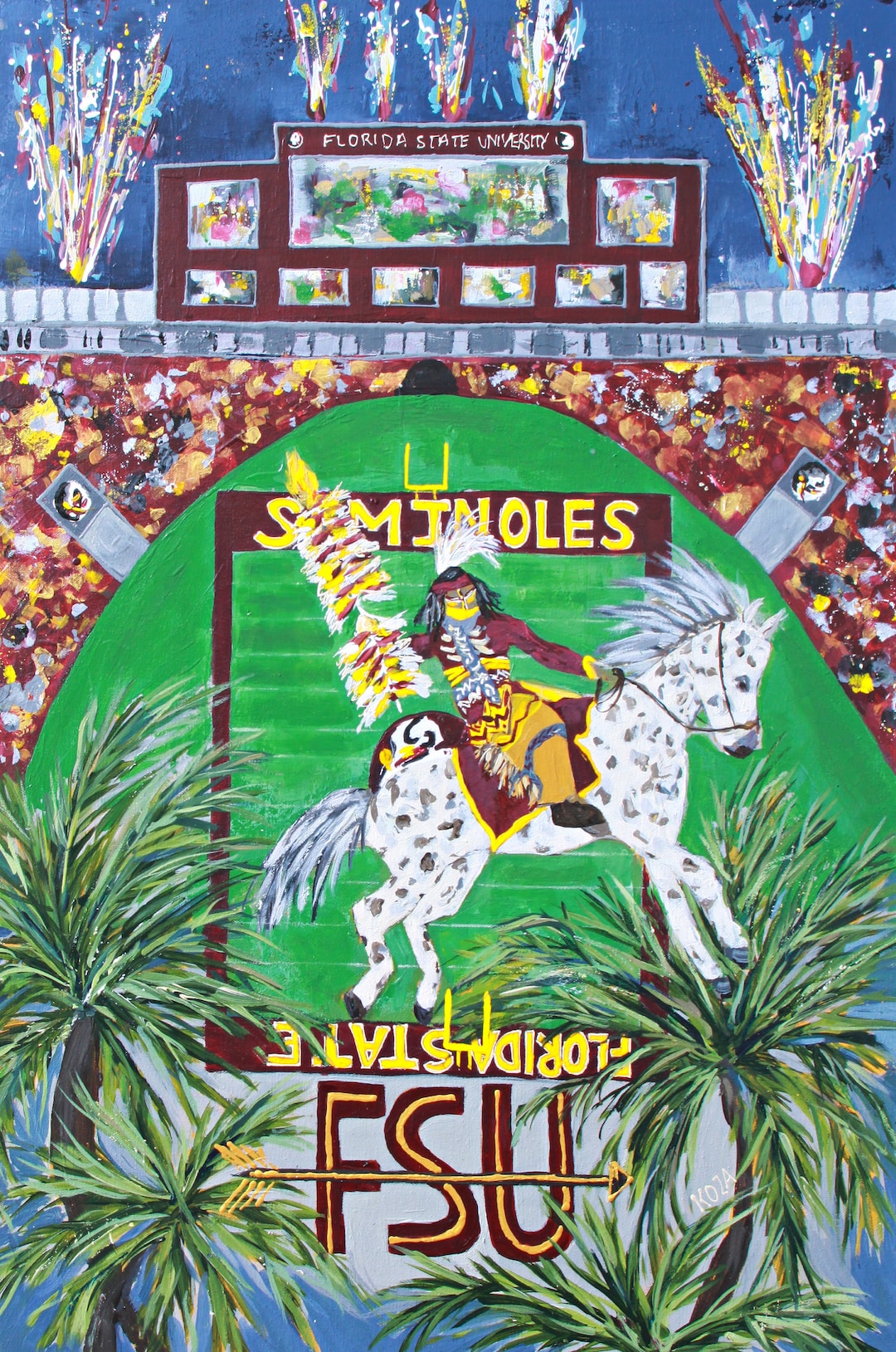 Florida State University, Seminoles, Painting, Gift, Canvas, Art, Print ...