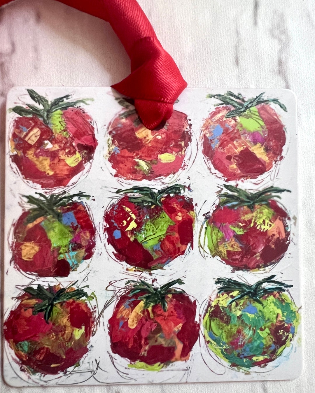 Tomato Pop Art Metal Ornament: Quirky Christmas Tree Decor - Etsy